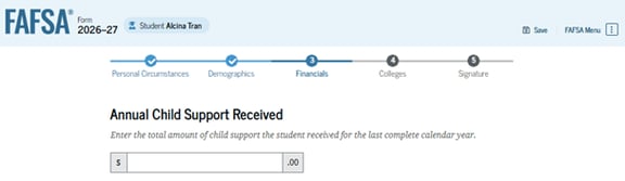 How to Answer Student Assets FAFSA Questions - Student Assets, Child Support Received